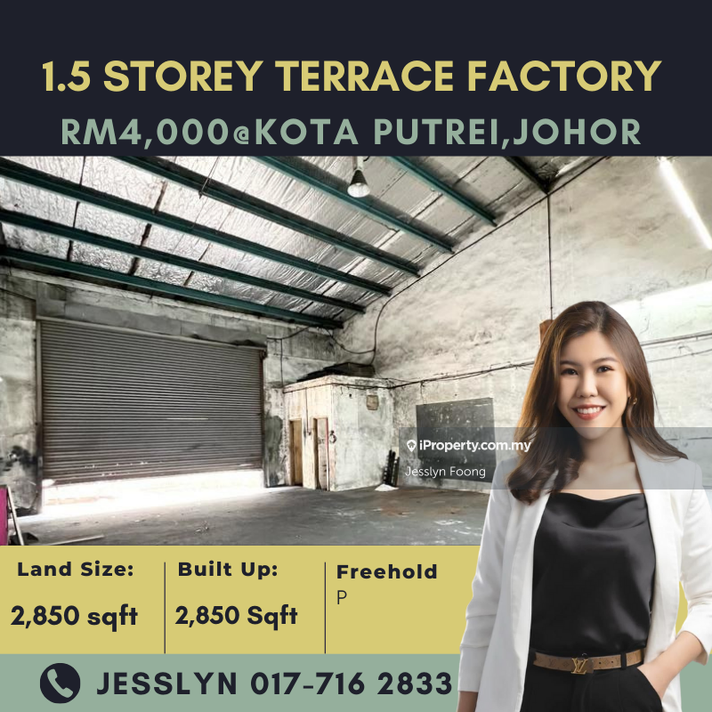 Kawasan Perindustrian Kota Puteri, 1.5 Storey Terrace Factory , Johor ...