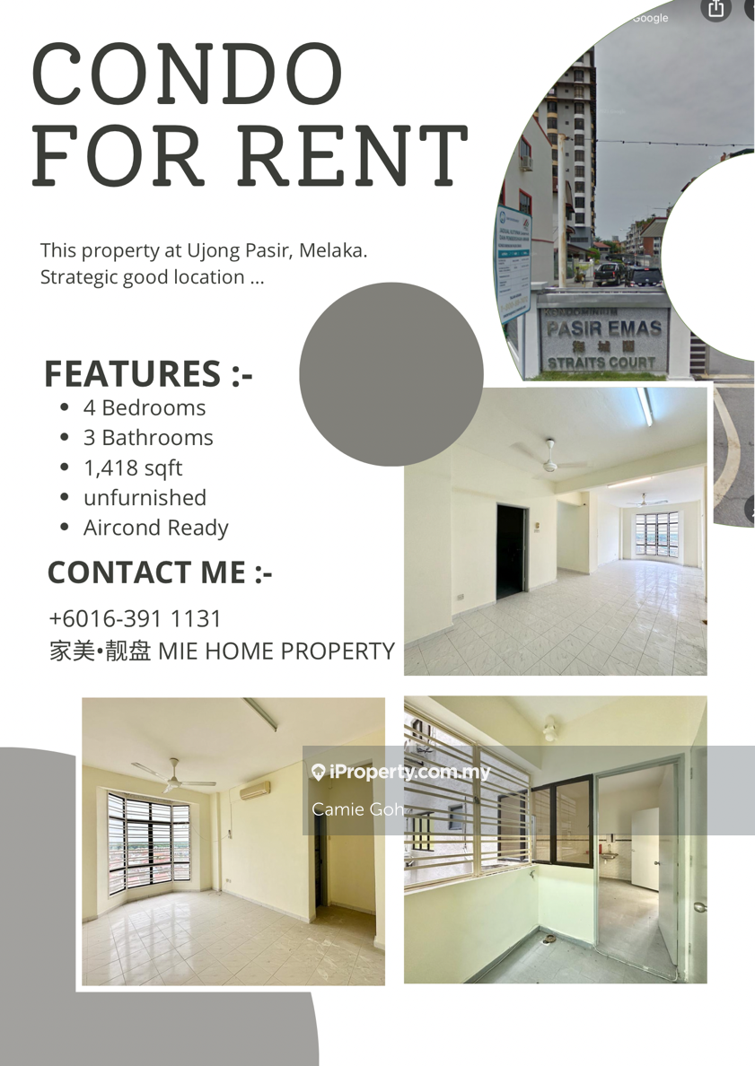 Straits Court Condominium 4 bedrooms for rent in Melaka City, Melaka ...