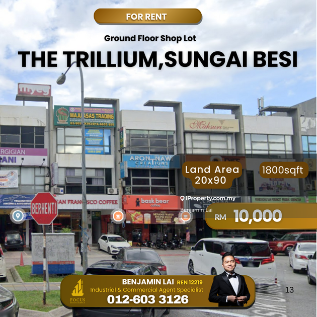 Kedai untuk disewa di The Trillium Lakefields, Sungai Besi Ground Floor ...