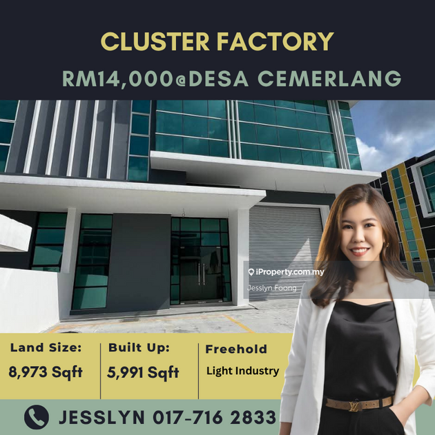 Cluster Factory for rent at Desa Cemerlang , Cluster Factory - RM ...