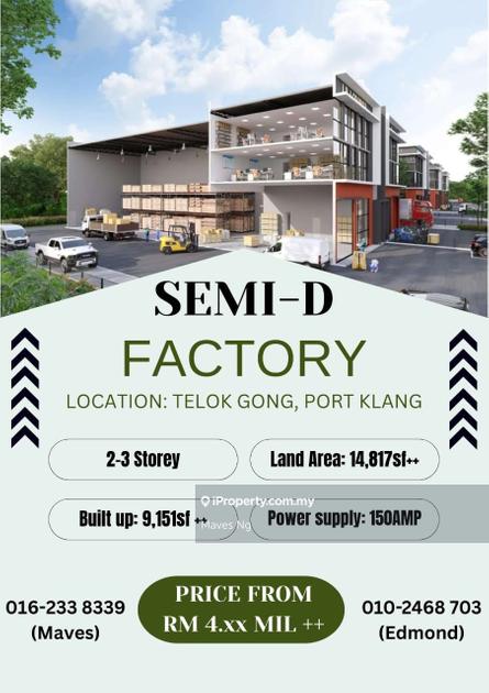 Semi-D Factory for sale at West Port (Pelabuhan Barat), Port Klang ...