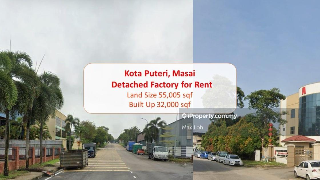 Detached Factory for rent at Kota Puteri, Masai, Land 55,005 sqf, BUA ...