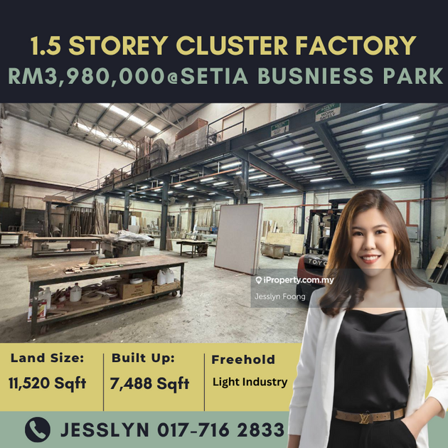 Cluster Factory for sale at Setia Busniess Park 2, 1.5 Storey Cluster ...