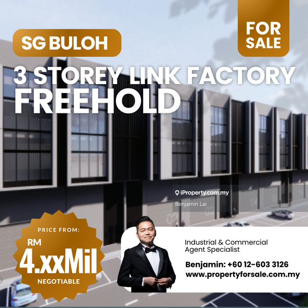 Link Factory for sale at Sungai Buloh Brand New 3 Storey Link Factory ...