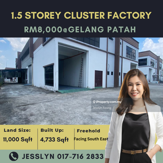 Cluster Factory for rent at Ulu Pulai Gelang Patah, 1.5 Storey Cluster ...