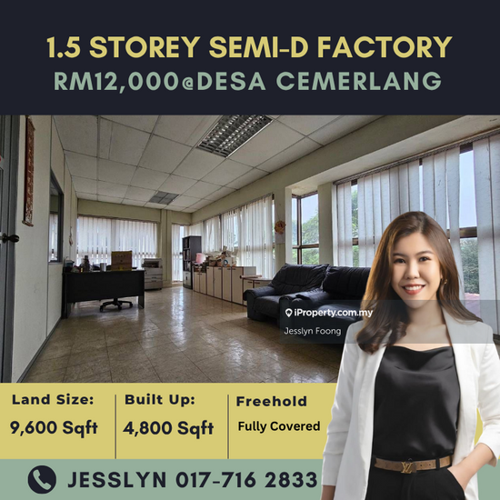 Semi-D Factory for Rent in Taman Perindustrian Cemerlang, Ulu Tiram by ...