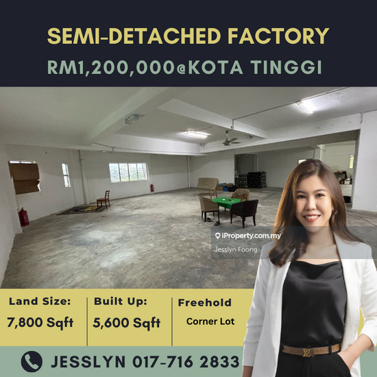 Semi-D Factory for Sale in Kota Tinggi, Kota Tinggi by Jesslyn Foong