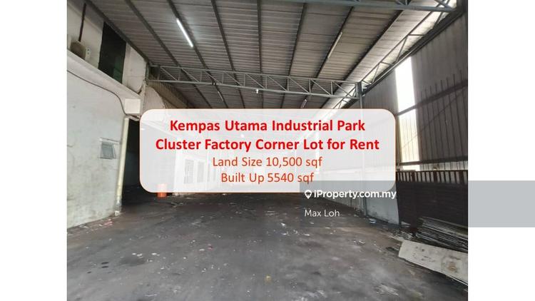 Cluster Factory for rent at Kempas Utama Industrial Park, LA 10,500sqf ...