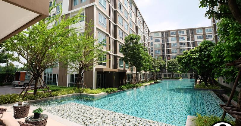 พาชมตึกเสร็จ D Condo Campus Resort รังสิต คอนโด Low rise บนถนนเชียงราก ...